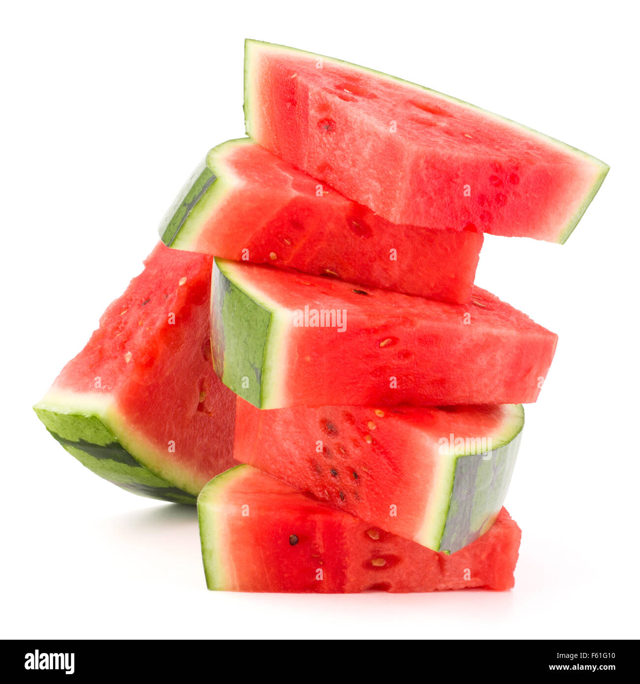 Sliced ripe watermelon isolated on white background cutout Stock Photo ...