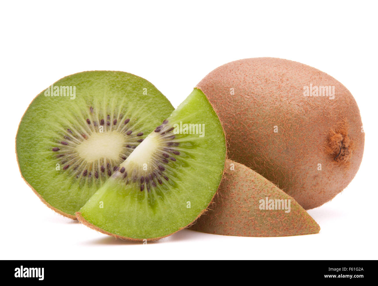 Sliced kiwi fruit segment isolated on white background cutout Stock ...