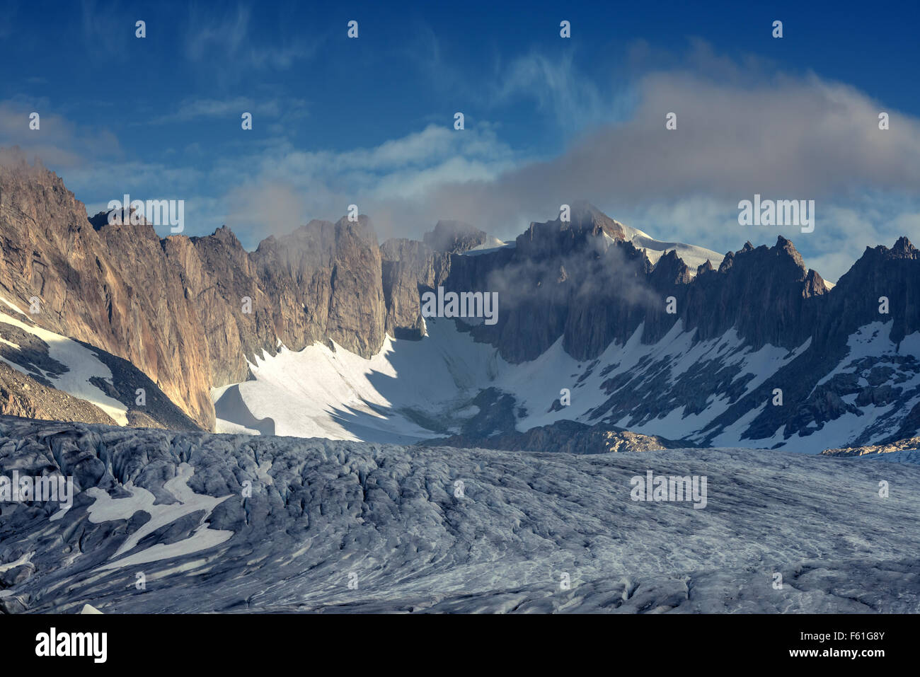 Rhone glacier in Swiss Alps in summer day. Switzerland, Europe Stock ...