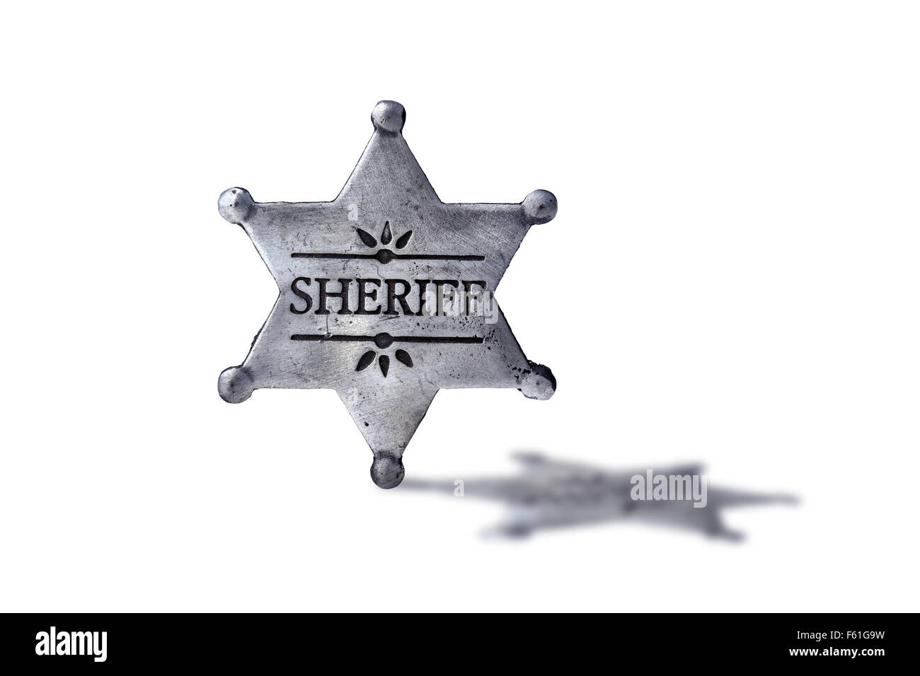 sheriff star isolated on white background Stock Photo - Alamy