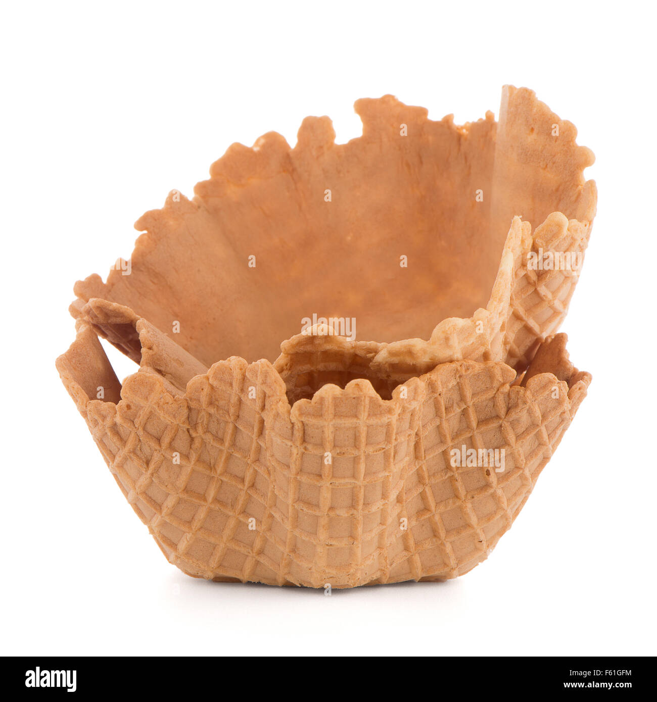 Wafer cups on white background Stock Photo - Alamy