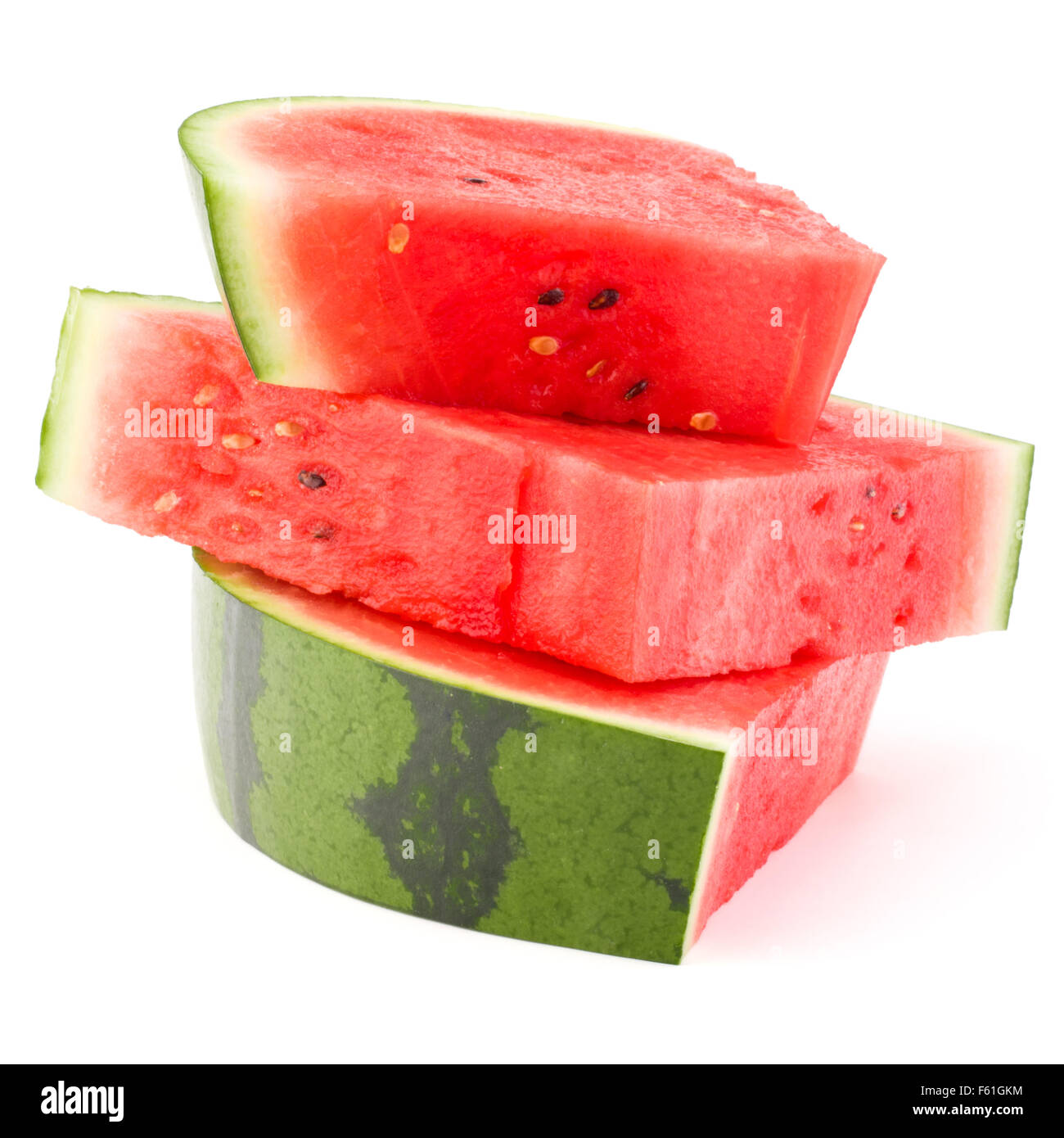 Sliced ripe watermelon isolated on white background cutout Stock Photo ...