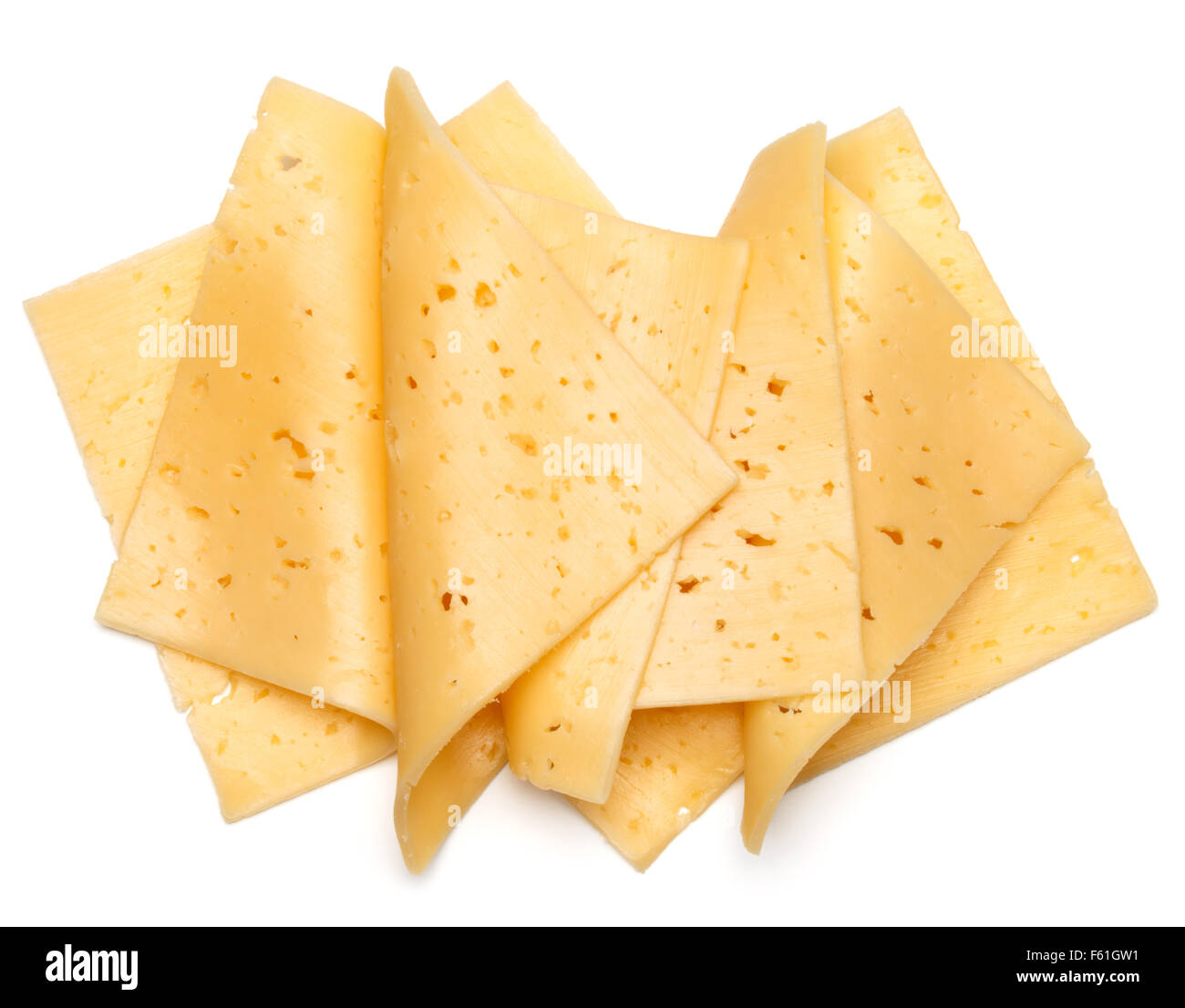 cheese slices isolated on white background cutout Stock Photo - Alamy