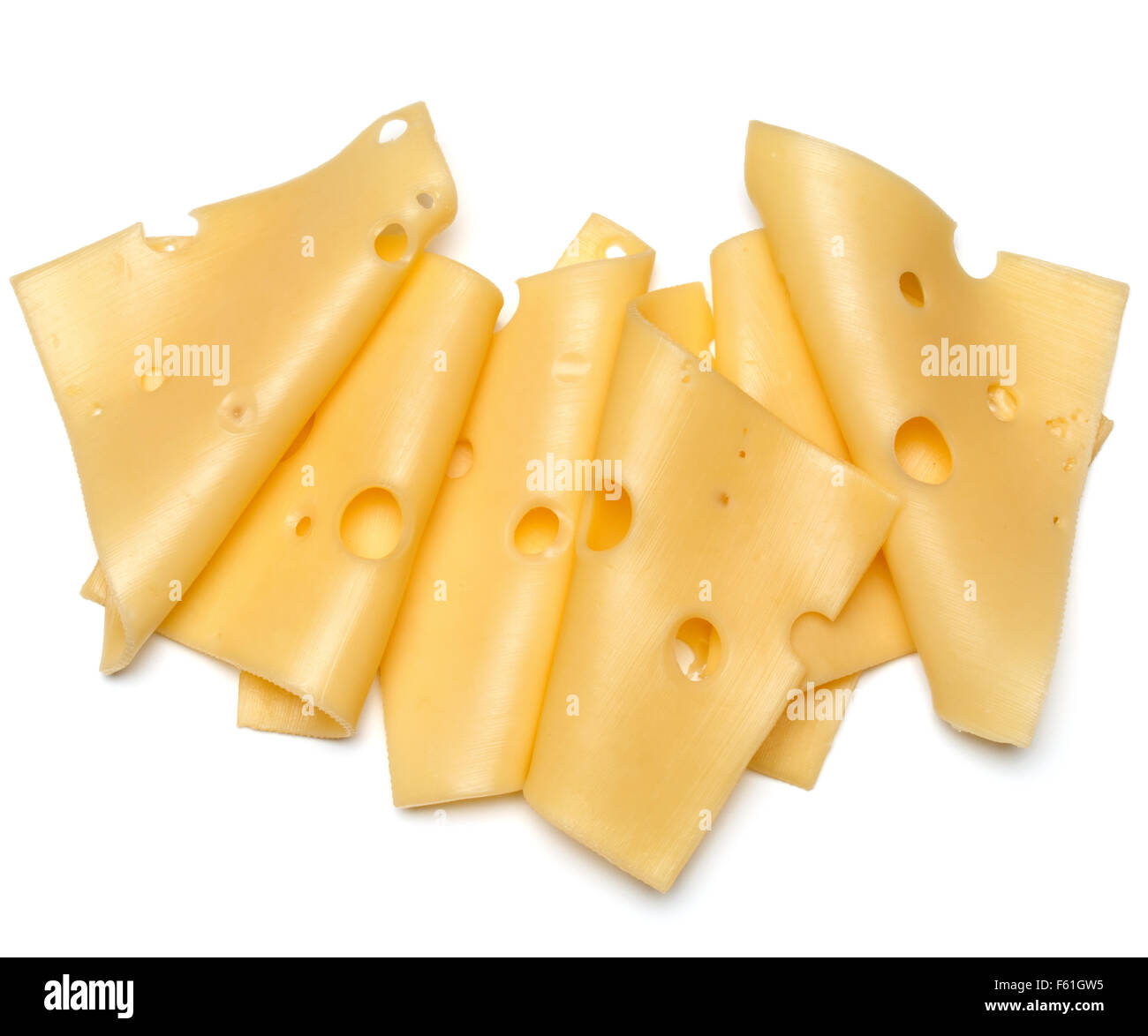 cheese slices isolated on white background cutout Stock Photo - Alamy
