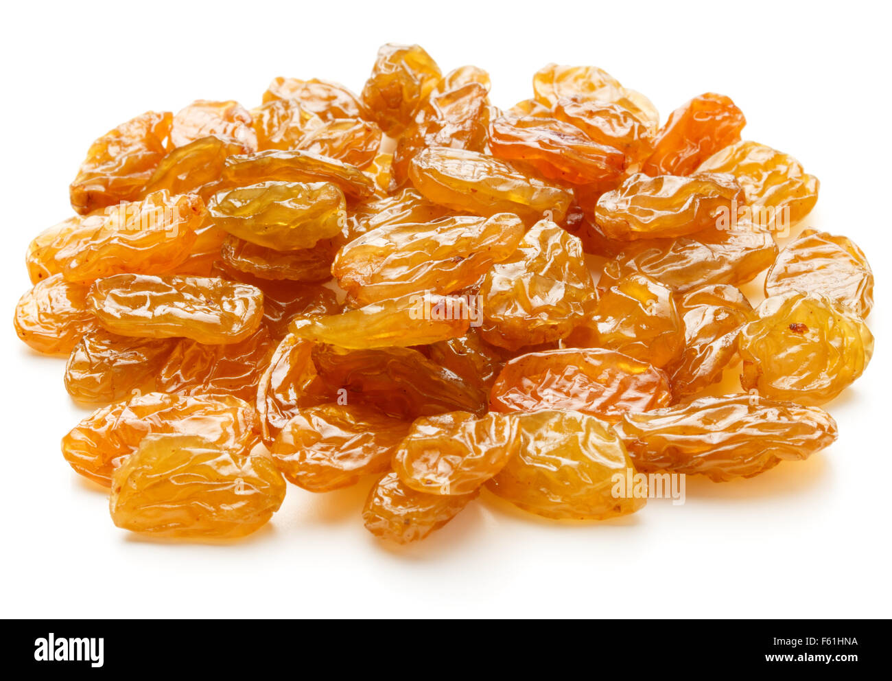 Yellow sultanas raisins isolated on white background cutout Stock Photo - Alamy