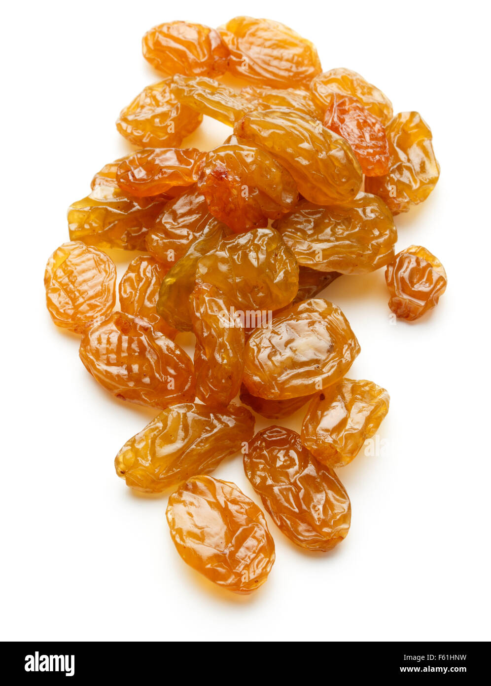 Yellow sultanas raisins isolated on white background cutout Stock Photo - Alamy