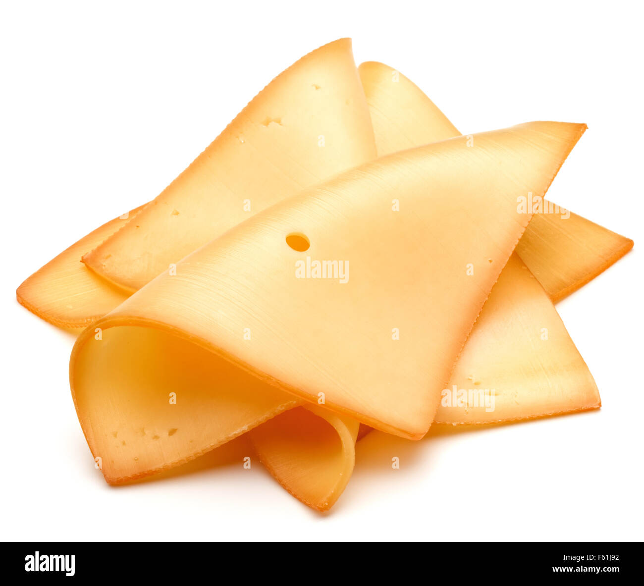cheese slices isolated on white background cutout Stock Photo - Alamy