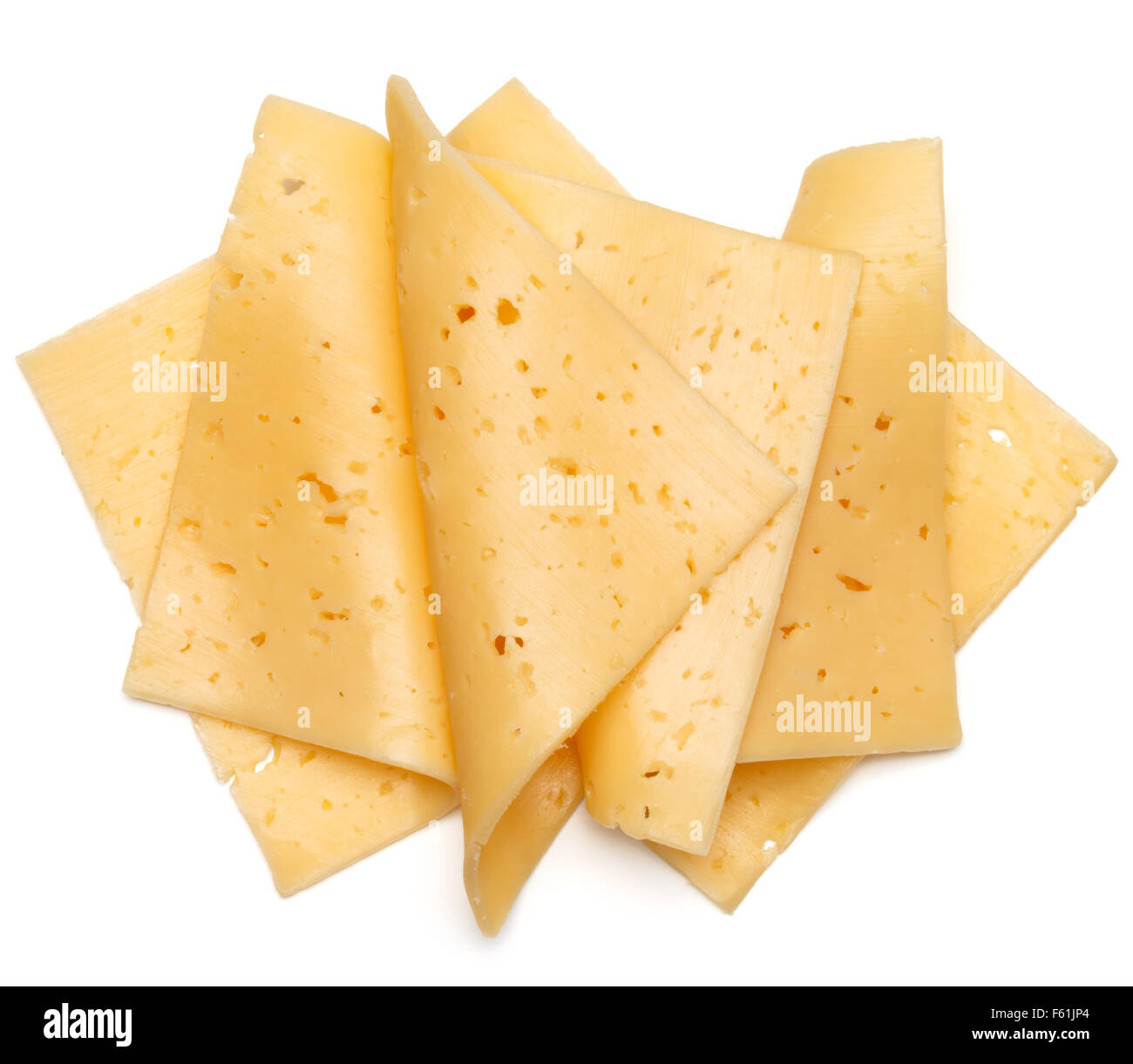 cheese slices isolated on white background cutout Stock Photo - Alamy