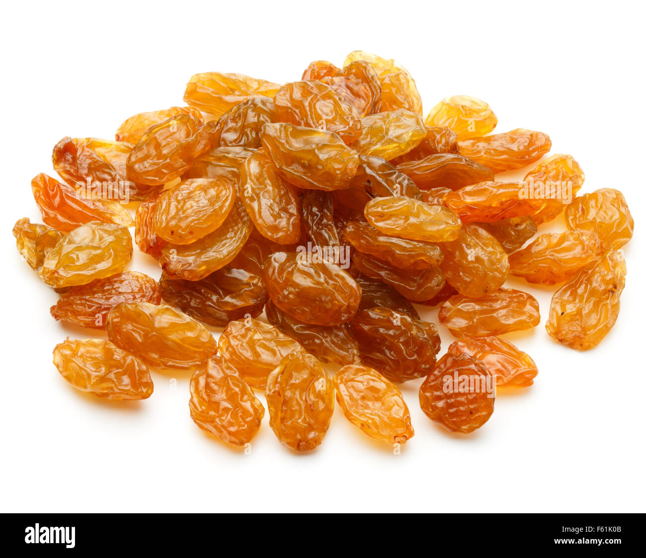 Yellow sultanas raisins isolated on white background cutout Stock Photo ...