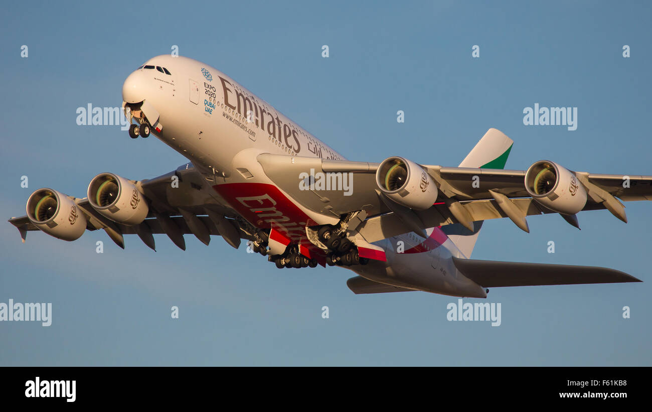 Emirates Airbus A380 Aircraft Stock Photo - Alamy