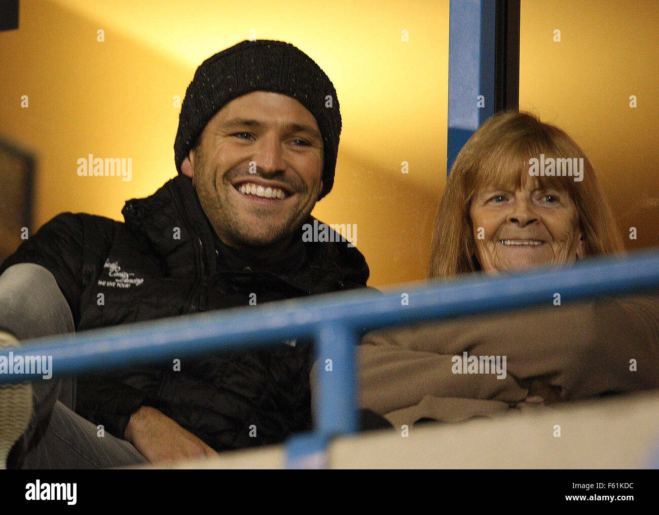 Mark Wright with his nan Rene watching his brother Josh Wright play ...