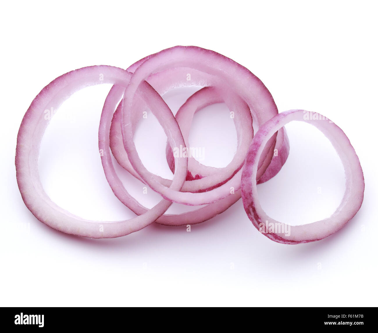 Sliced red onion rings isolated on white background cutout Stock Photo ...