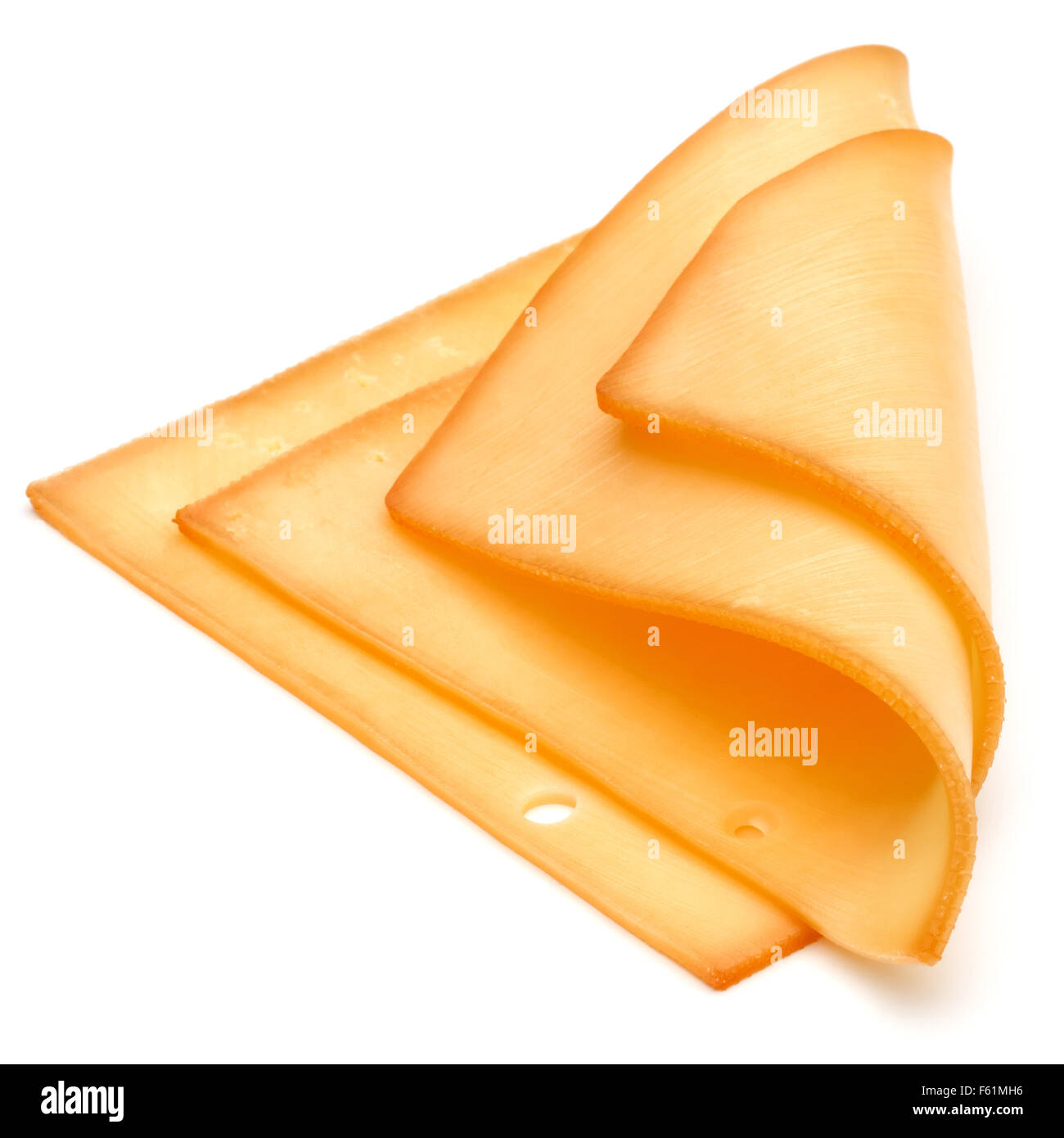 cheese slices isolated on white background cutout Stock Photo - Alamy