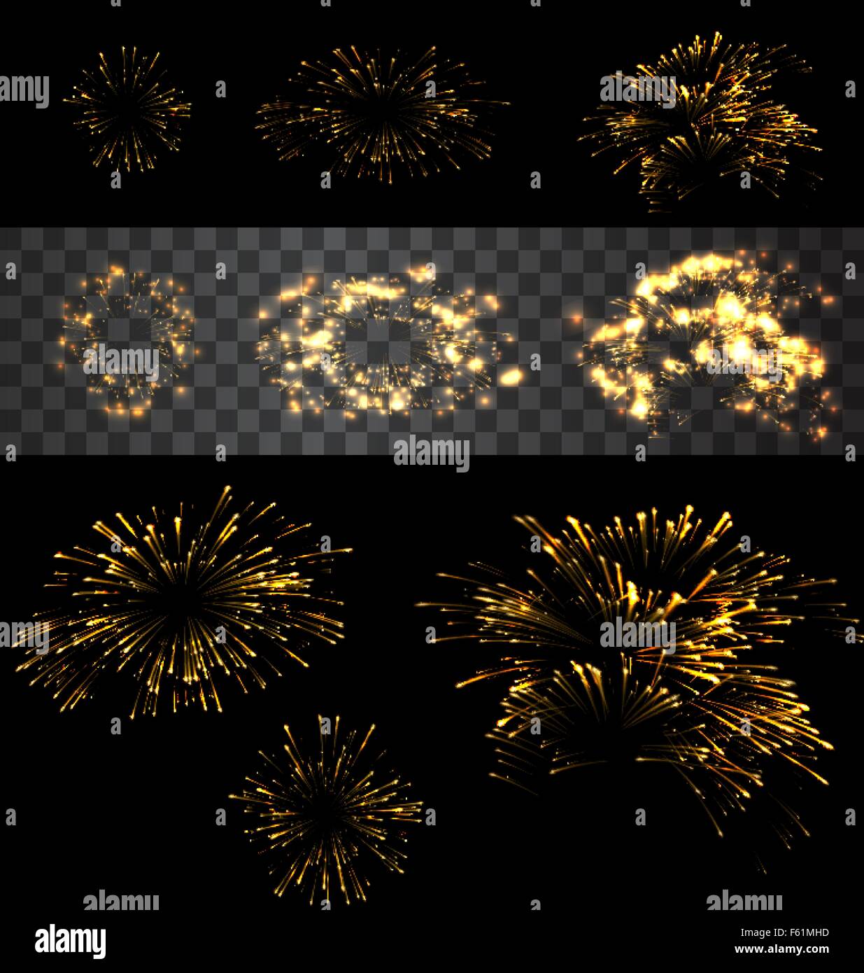 Set of isolated fireworks Stock Vector Image & Art - Alamy