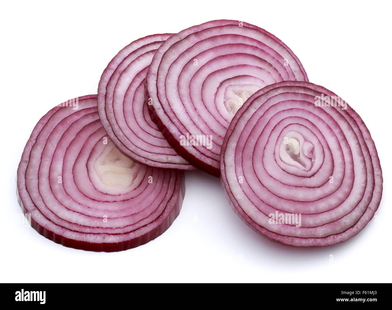 Sliced red onion rings isolated on white background cutout Stock Photo ...