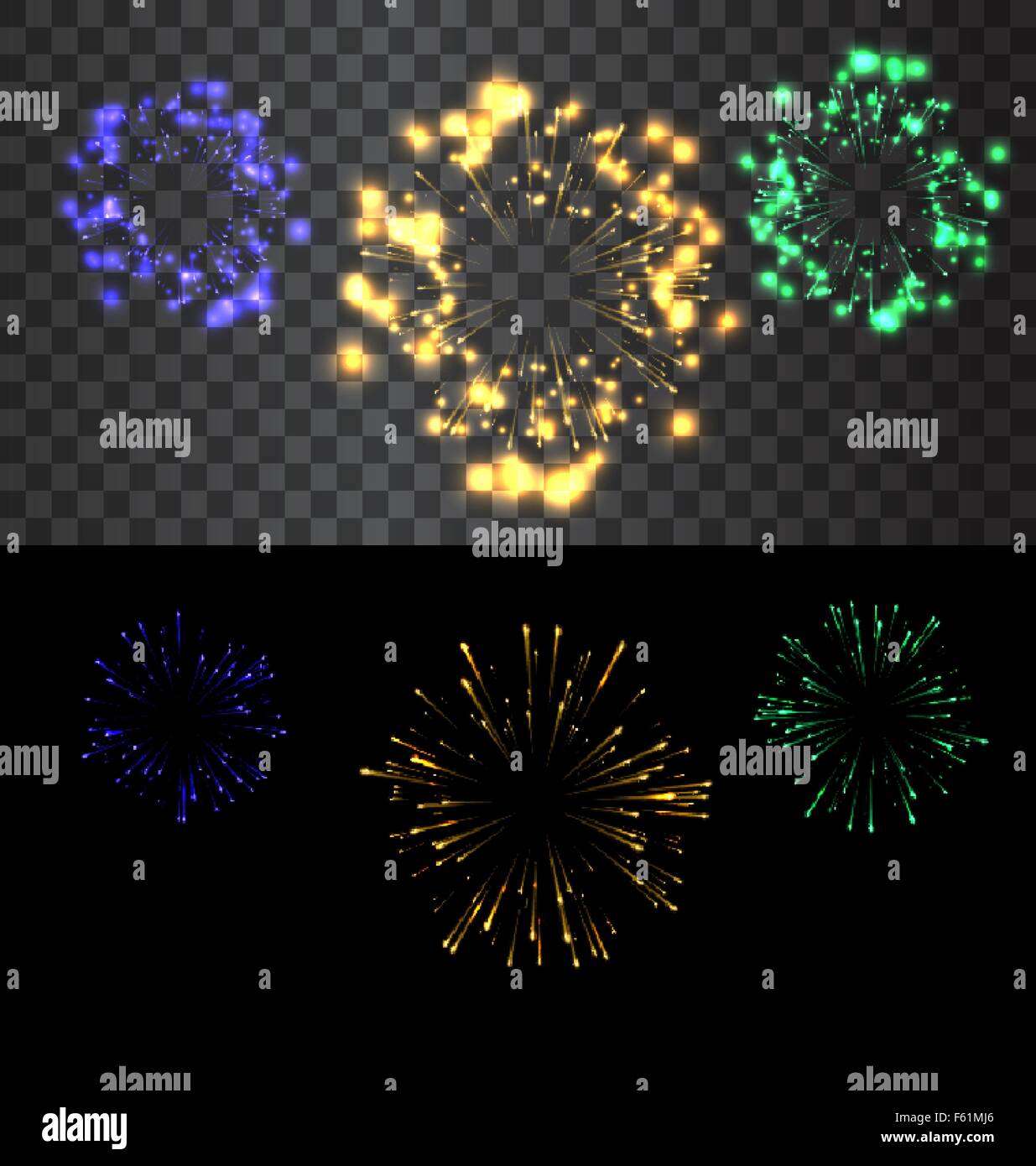 Set of isolated fireworks Stock Vector Image & Art - Alamy