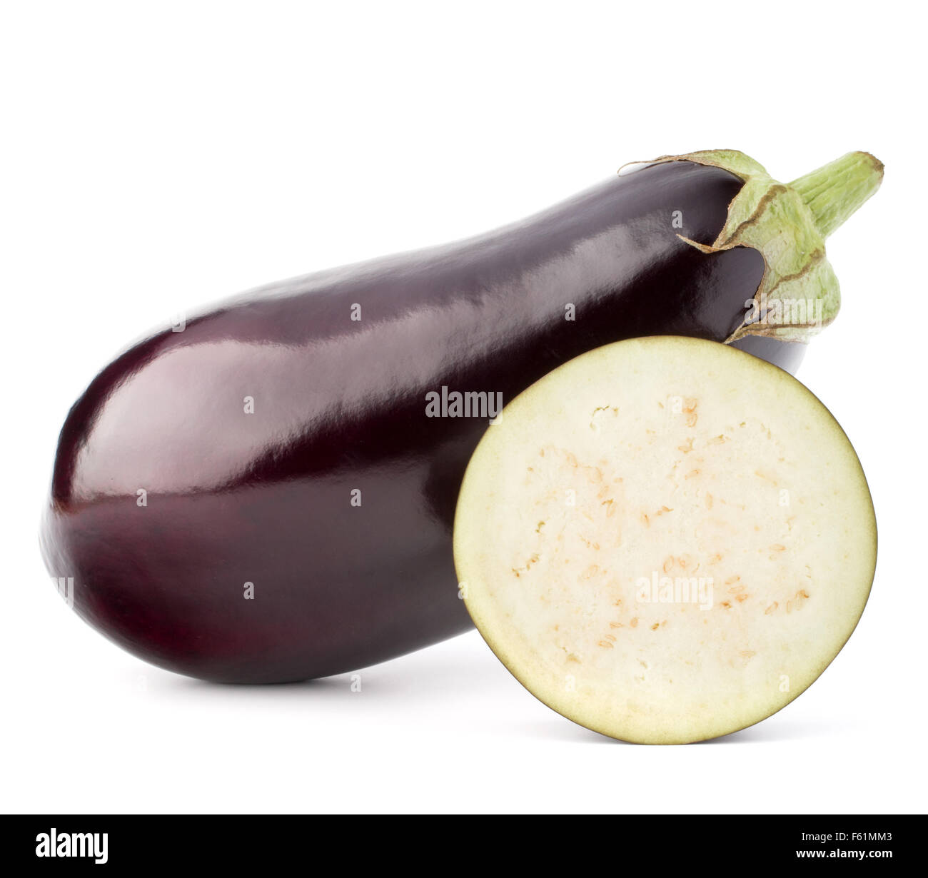 Eggplant or aubergine vegetable isolated on white background cutout ...