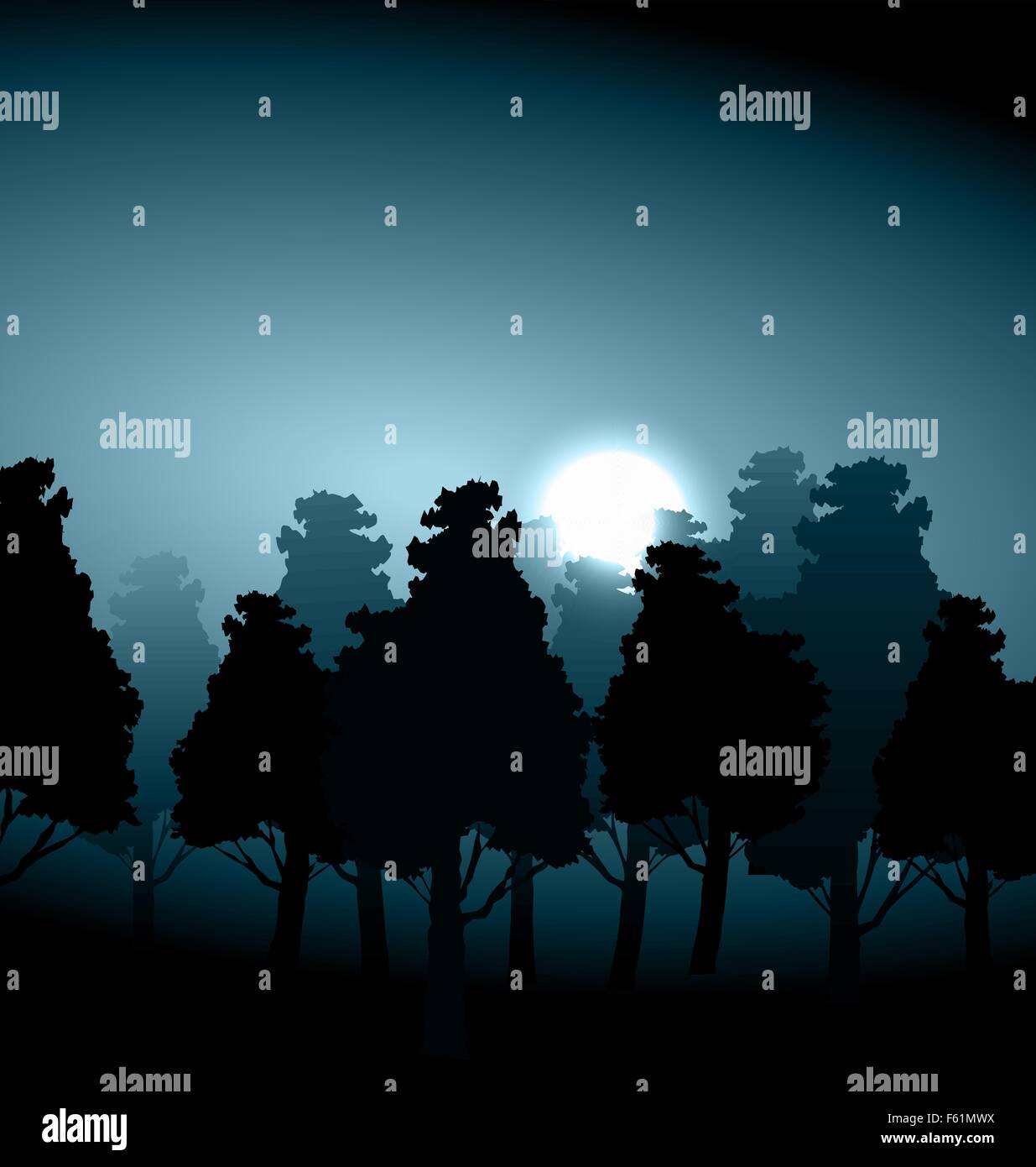 Eerie forest Stock Vector Images - Alamy