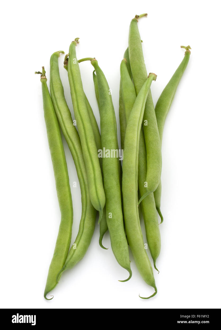 Green beans handful isolated on white background cutout Stock Photo - Alamy