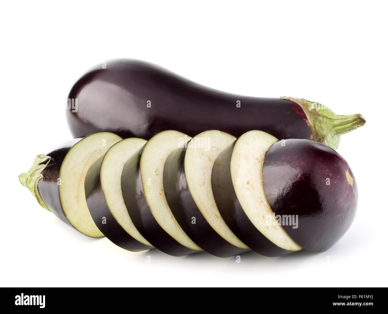 Eggplant or aubergine vegetable isolated on white background cutout ...