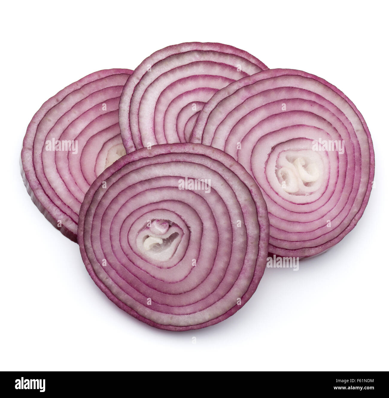 Sliced red onion rings isolated on white background cutout Stock Photo ...