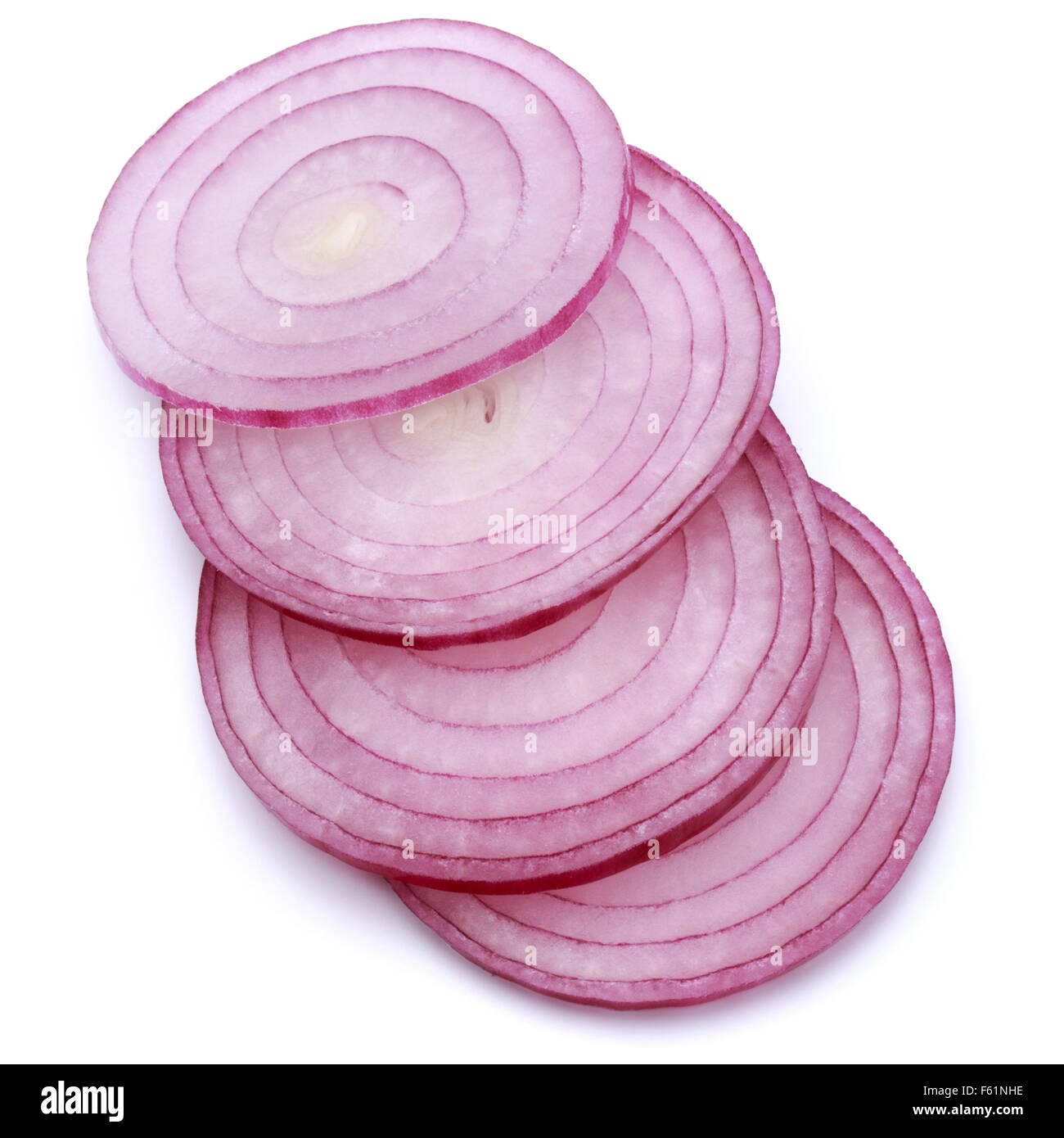 Sliced red onion rings isolated on white background cutout Stock Photo ...