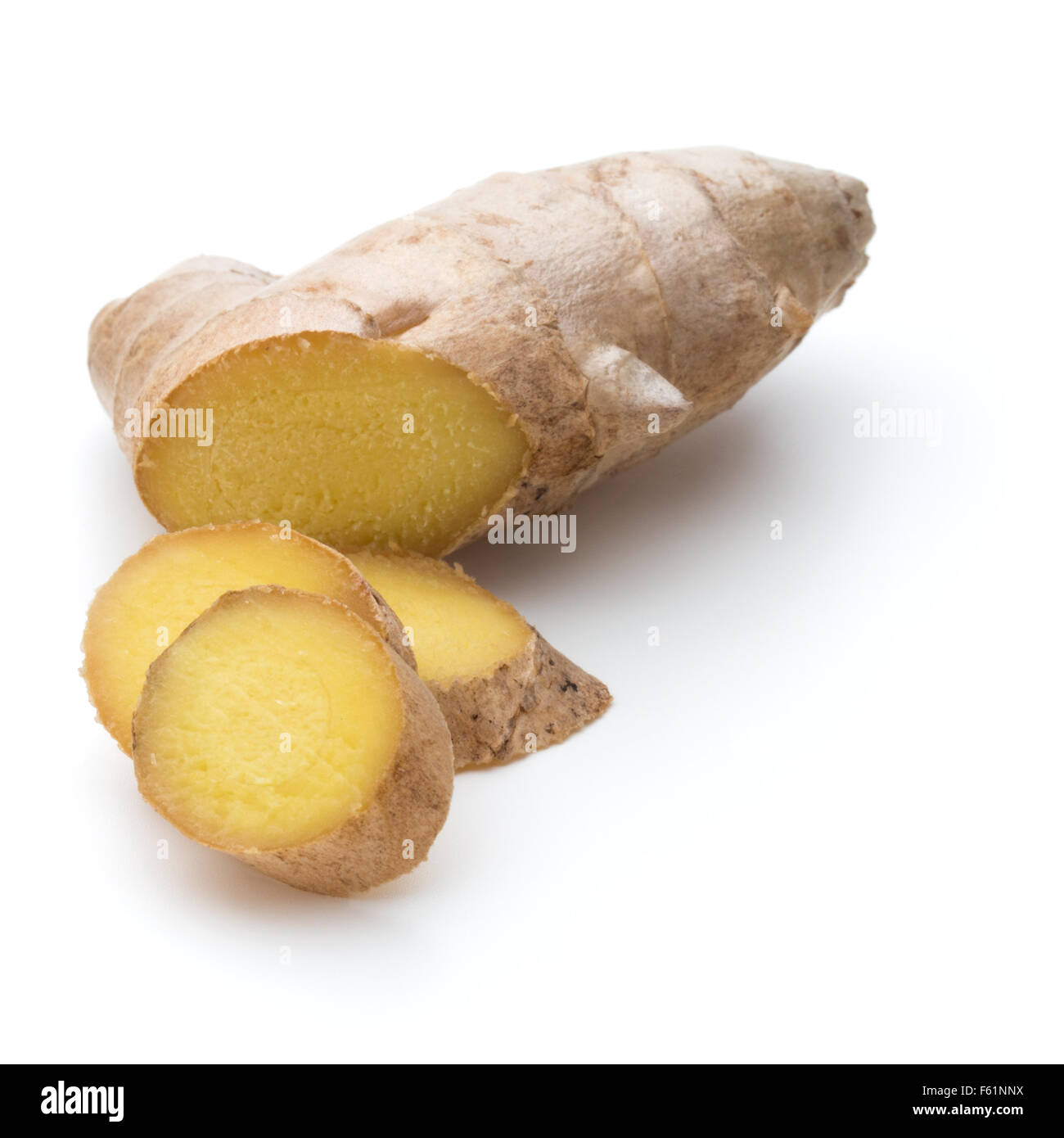 Fresh ginger root or rhizome isolated on white background cutout Stock ...