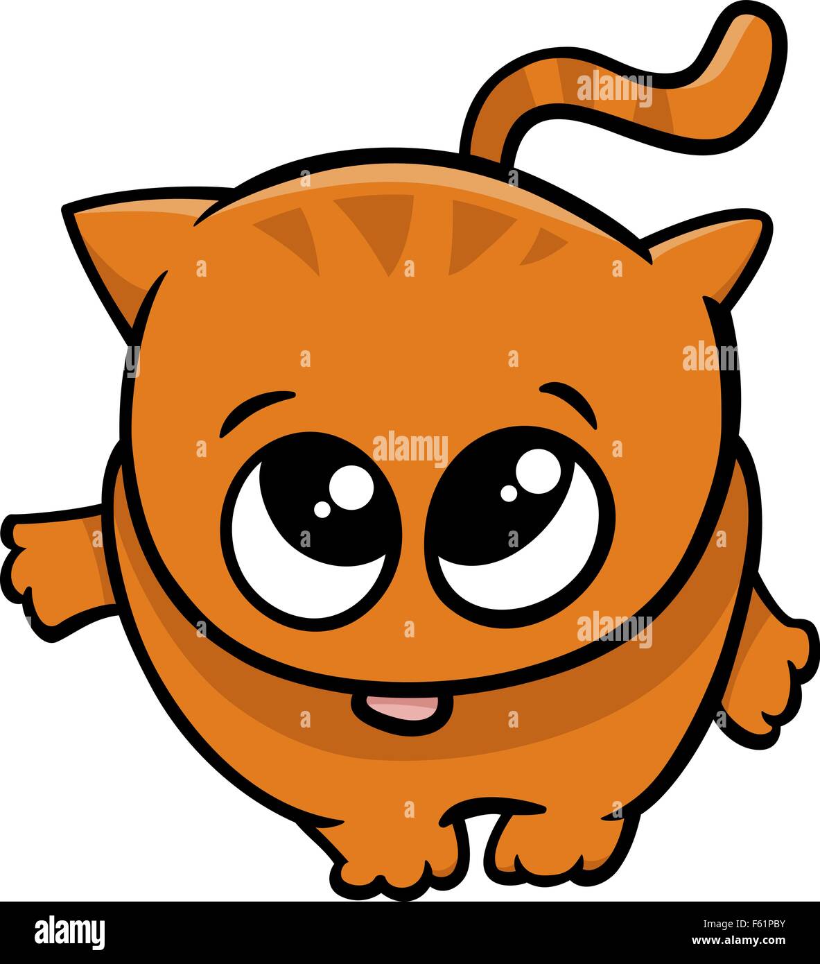 Cartoon Illustration of Cute Little Cat or Kitten Pet Character Stock ...