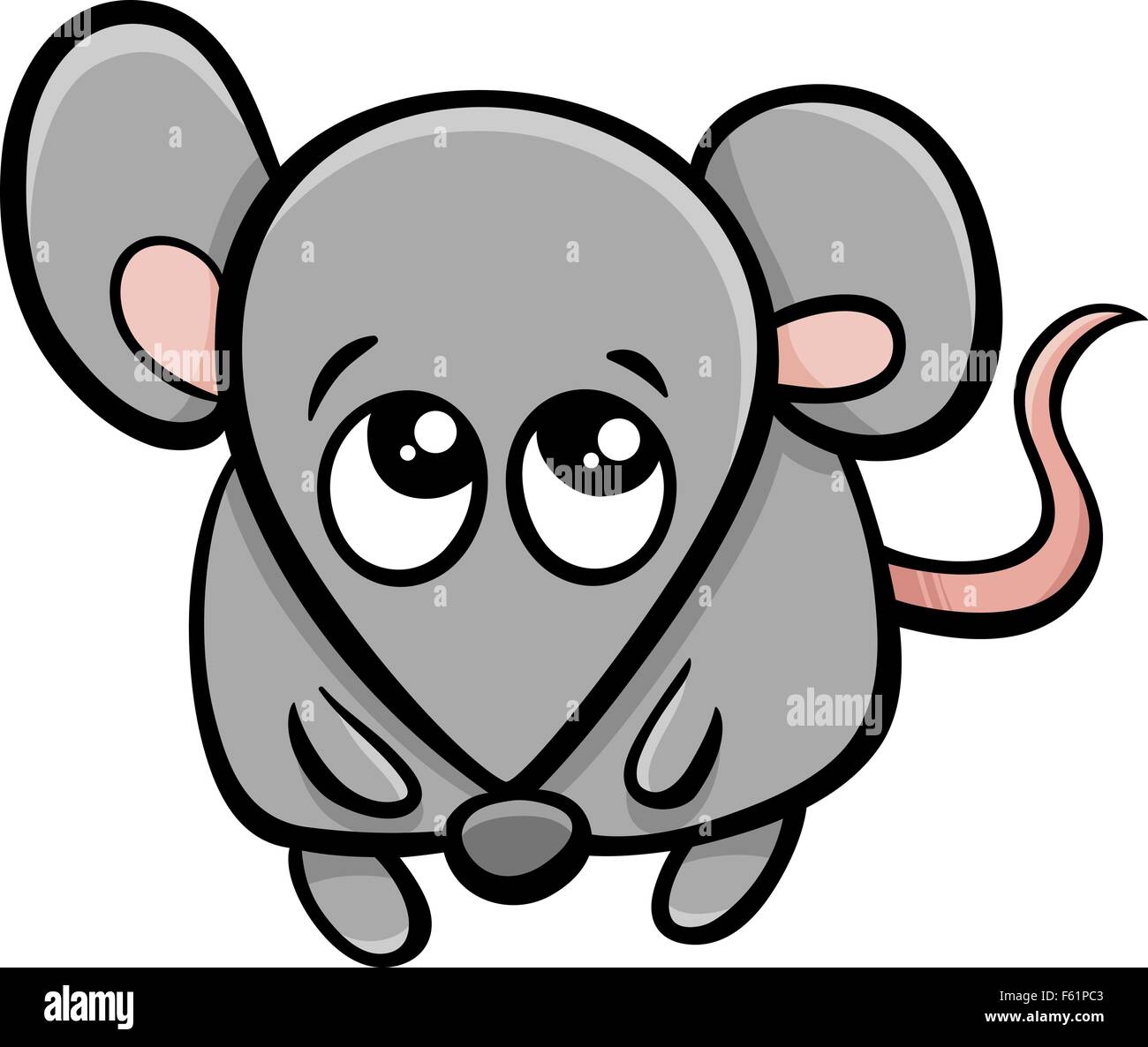 Cartoon Illustration of Cute Little Mouse Animal Character Stock Vector ...