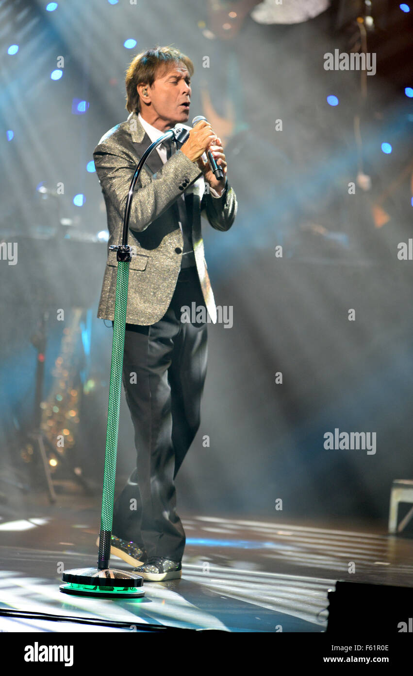 Cliff Richard performing live on stage on the first night of his 75th ...
