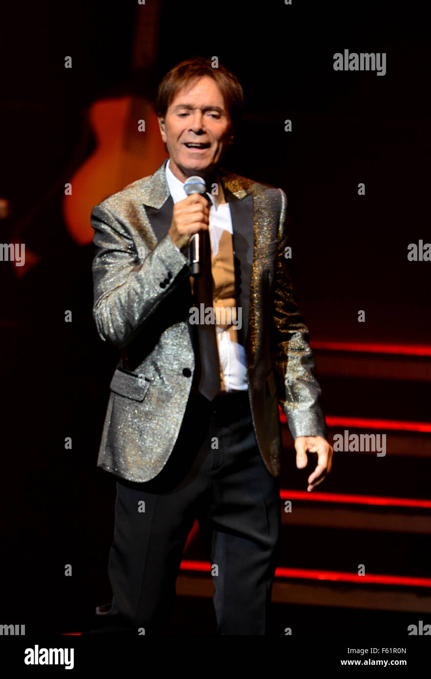 Cliff Richard performing live on stage on the first night of his 75th ...