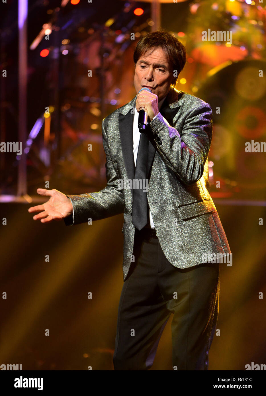Cliff Richard performing live on stage on the first night of his 75th ...