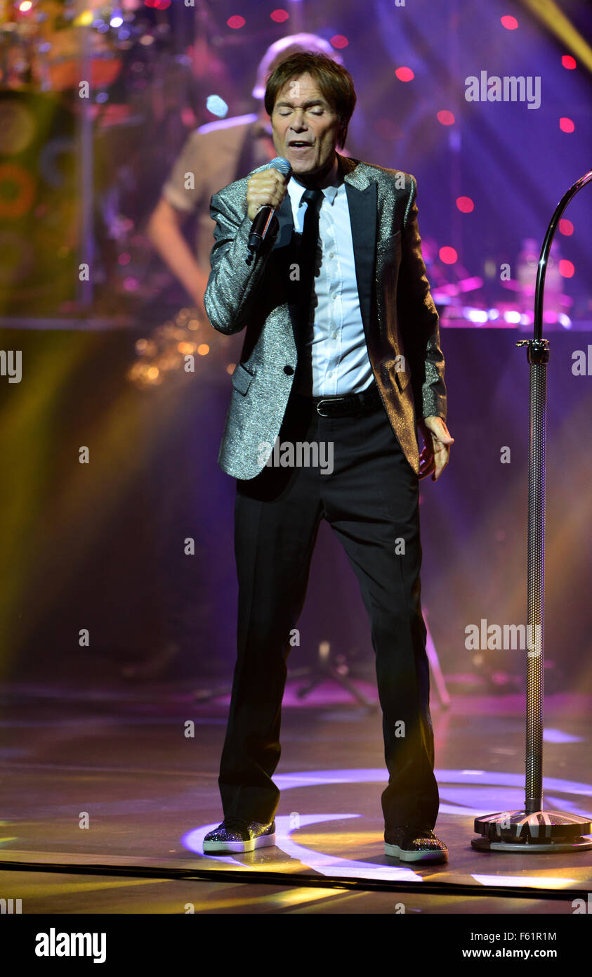 Cliff Richard performing live on stage on the first night of his 75th ...