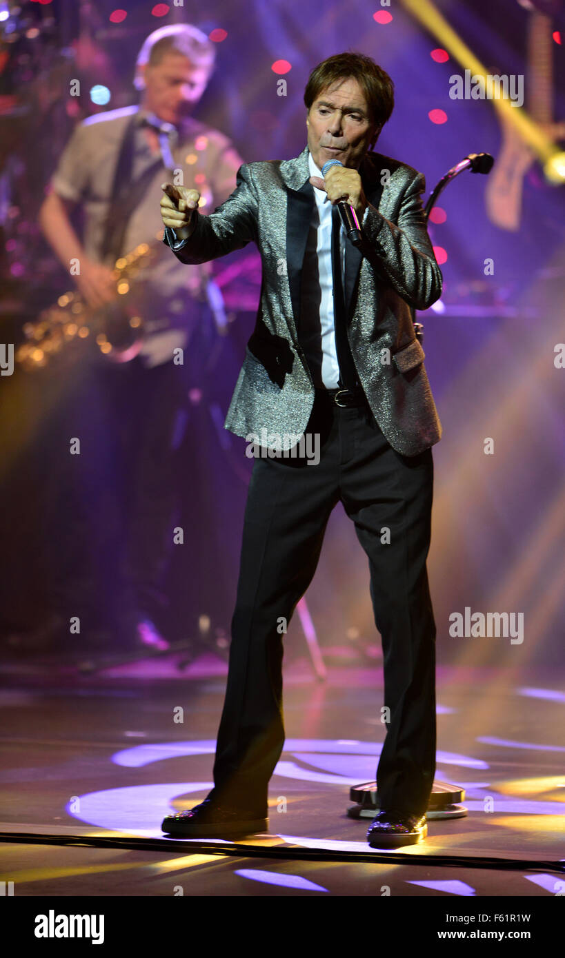 Cliff Richard performing live on stage on the first night of his 75th ...