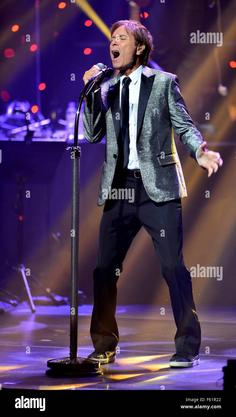 Cliff Richard performing live on stage on the first night of his 75th ...