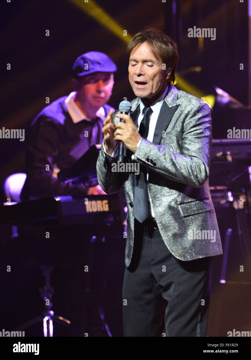 Cliff Richard performing live on stage on the first night of his 75th ...