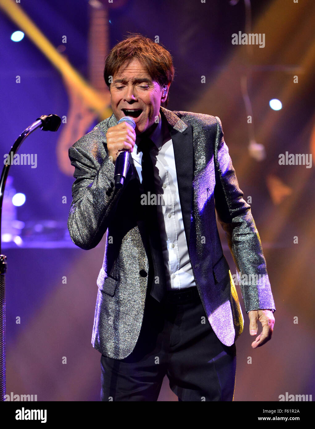 Cliff Richard performing live on stage on the first night of his 75th ...