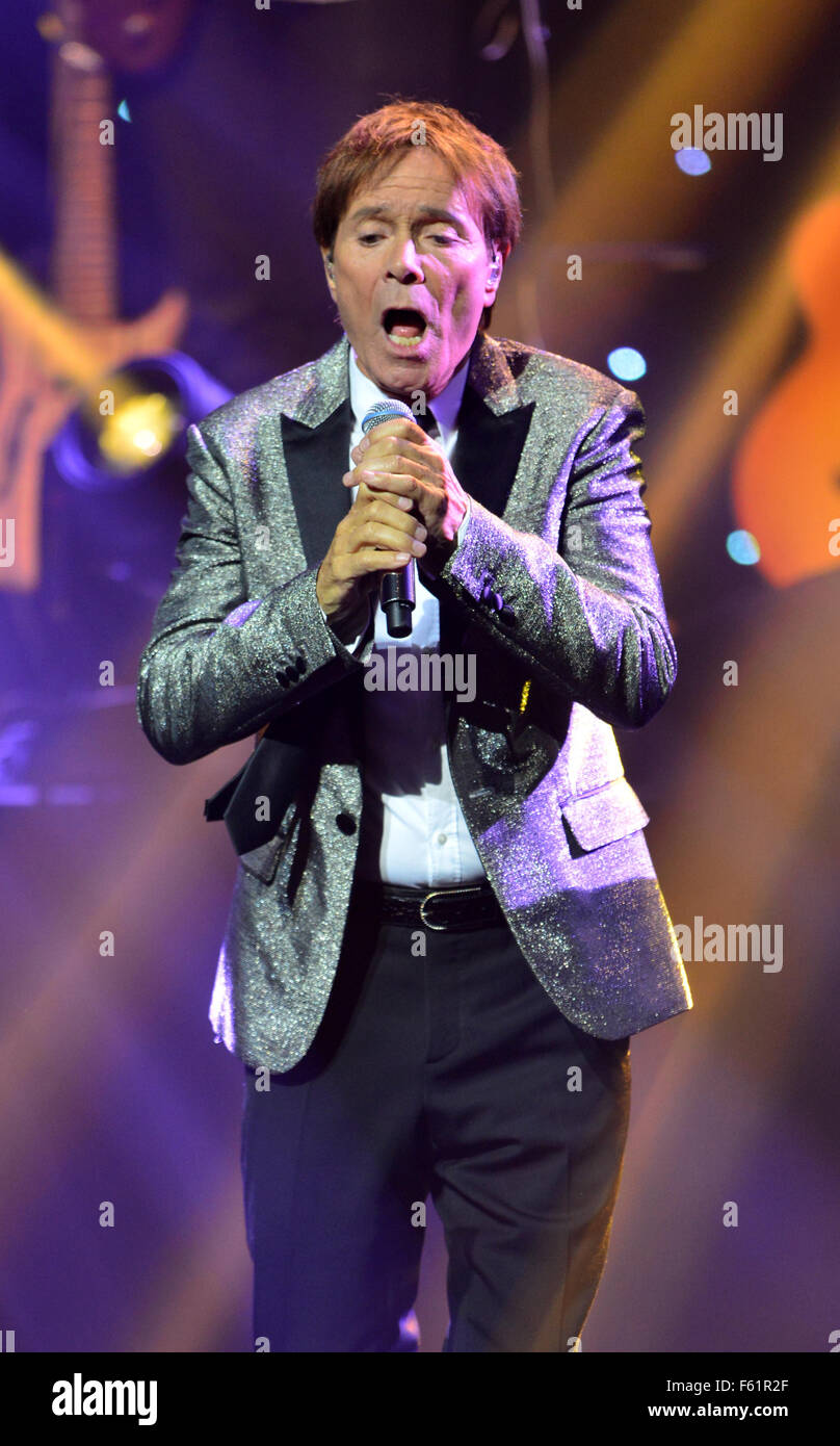 Cliff Richard performing live on stage on the first night of his 75th ...