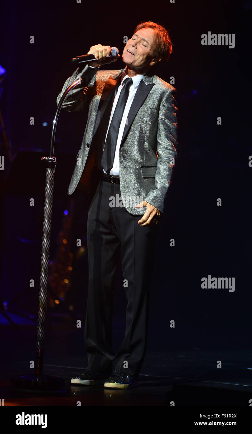 Cliff Richard performing live on stage on the first night of his 75th ...