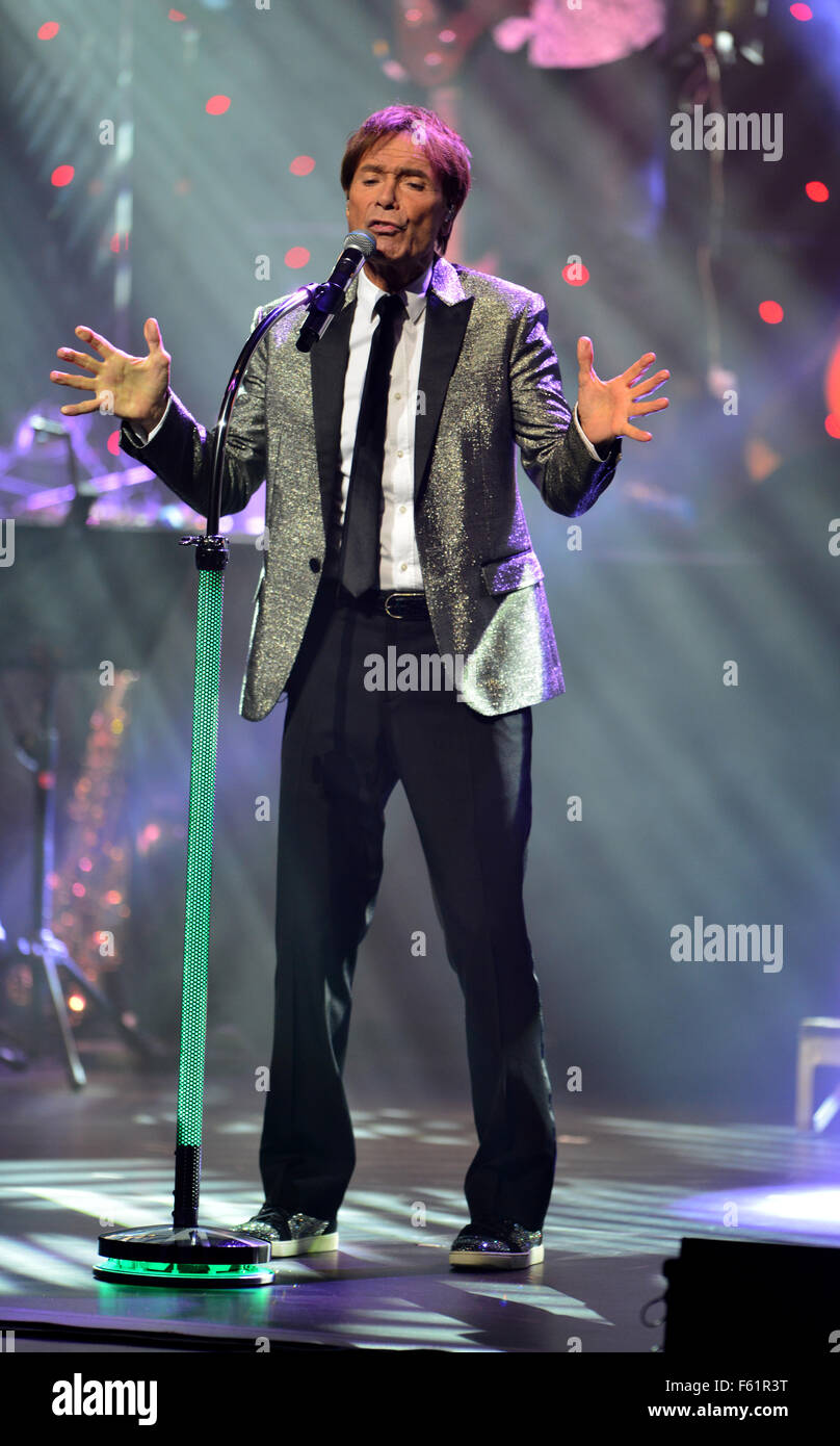 Cliff Richard performing live on stage on the first night of his 75th ...