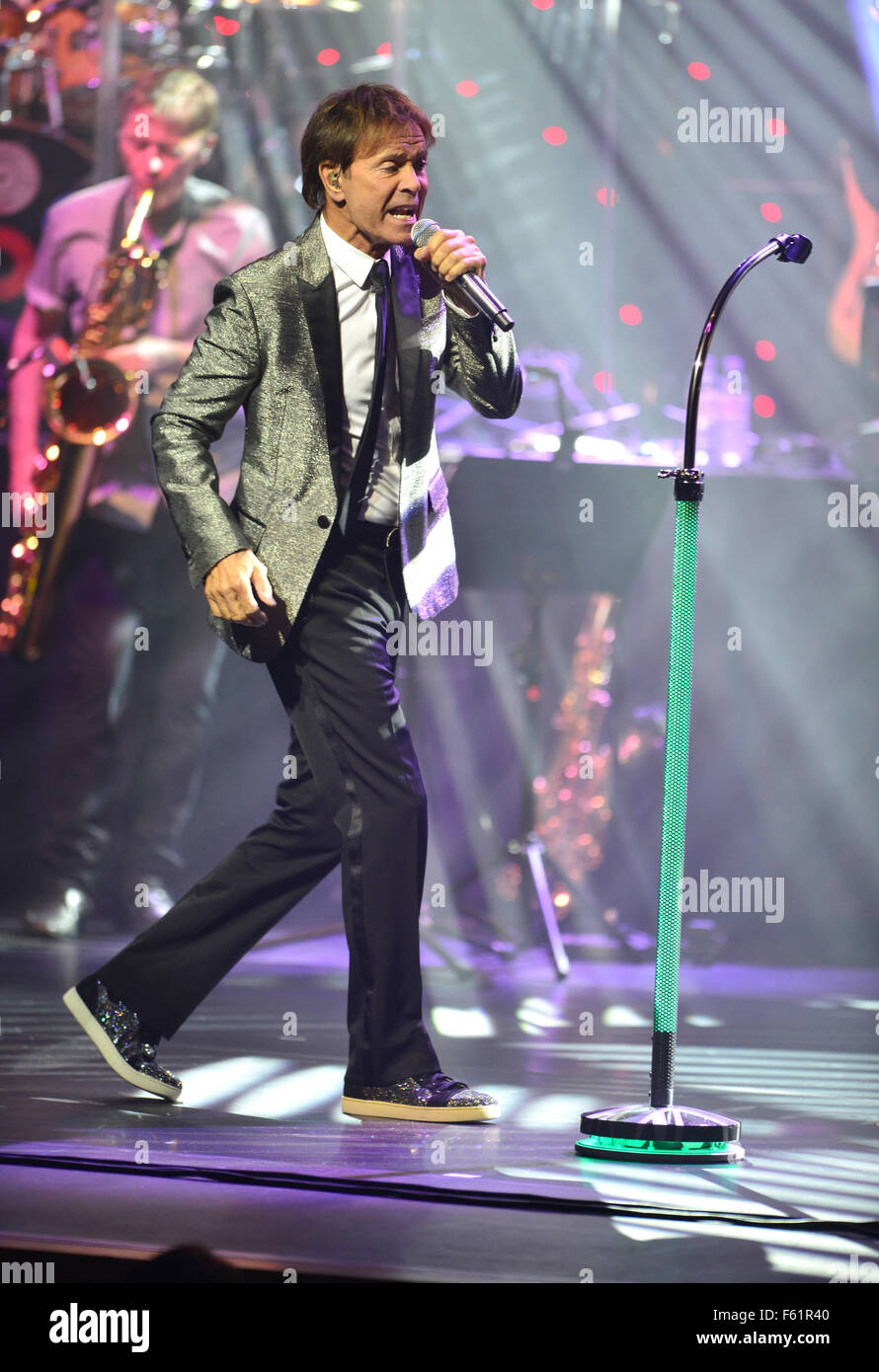 Cliff Richard performing live on stage on the first night of his 75th ...