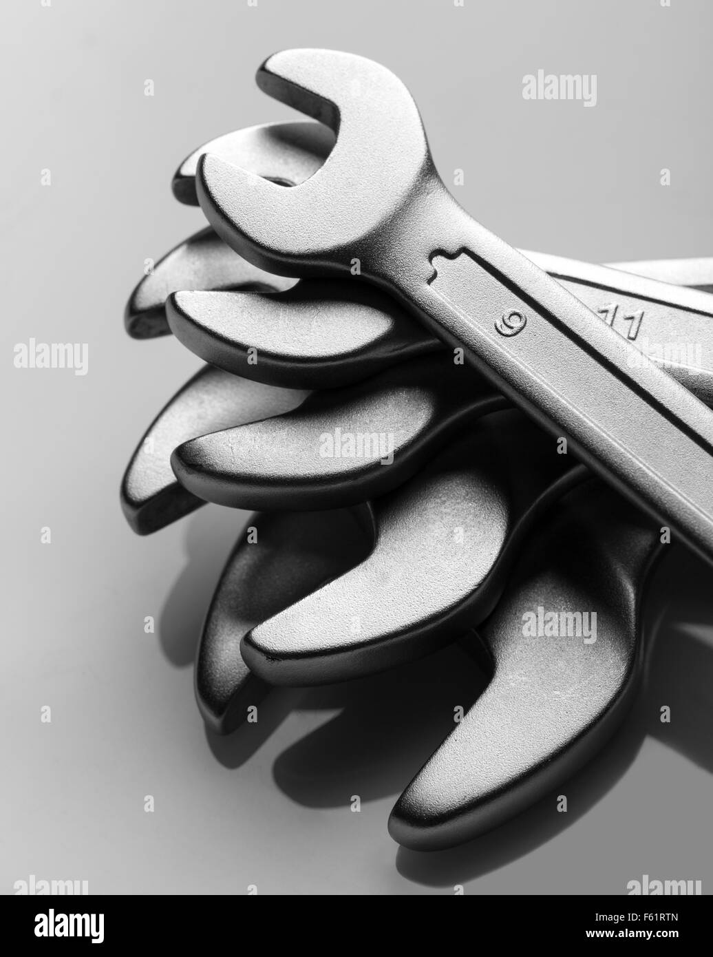 Set of open end wrenches Stock Photo - Alamy