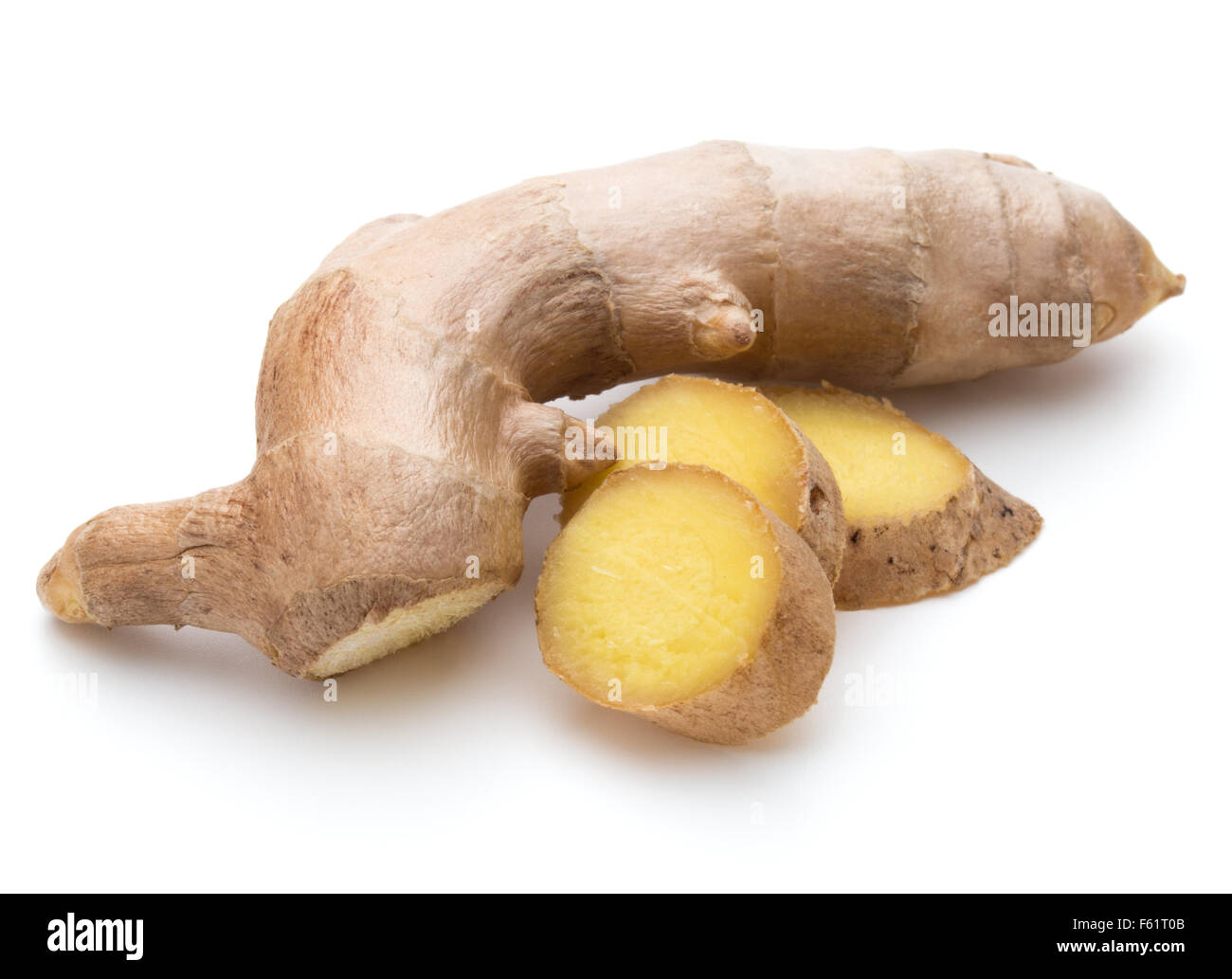 Fresh ginger root or rhizome isolated on white background cutout Stock ...