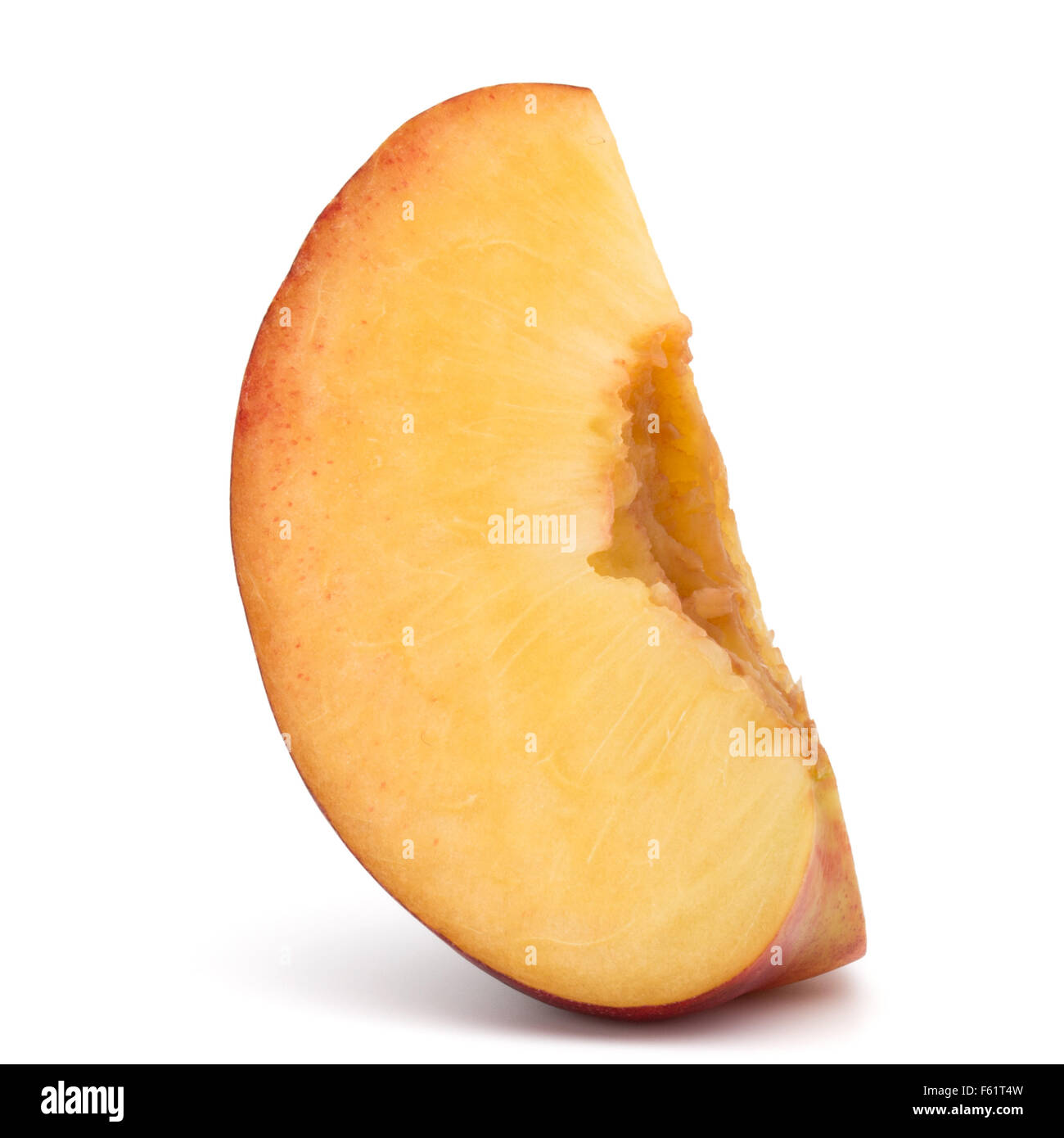 Nectarine fruit slice isolated on white background close up Stock Photo ...