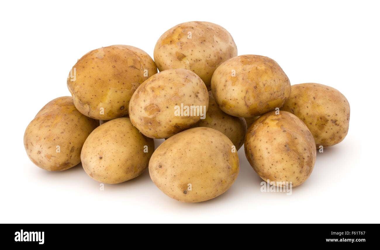 new potato tuber isolated on white background cutout Stock Photo - Alamy