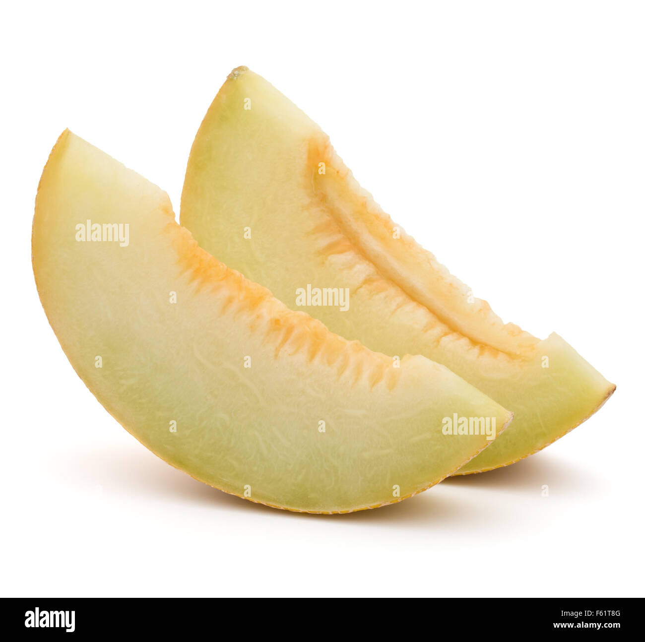 melon slices isolated on white background cutout Stock Photo - Alamy