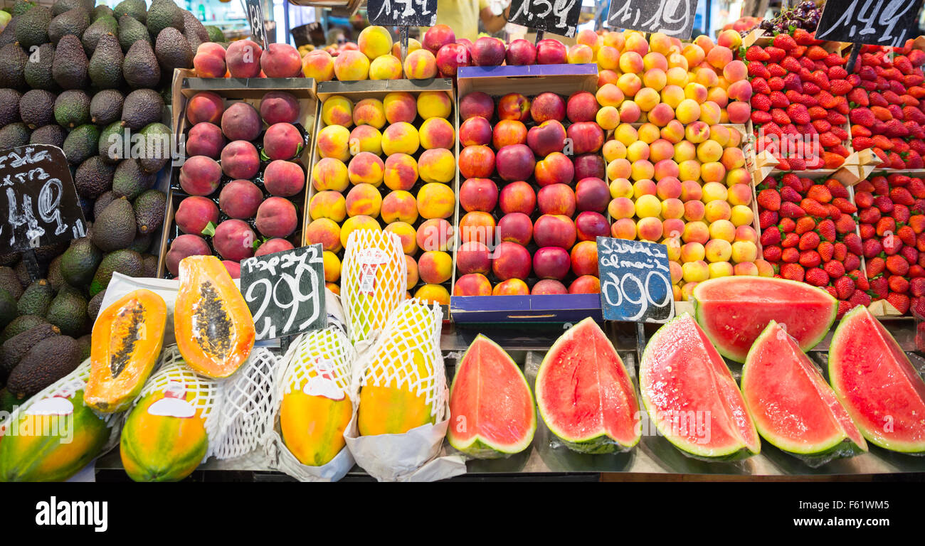 Assorted fruits in local market Stock Photo - Alamy
