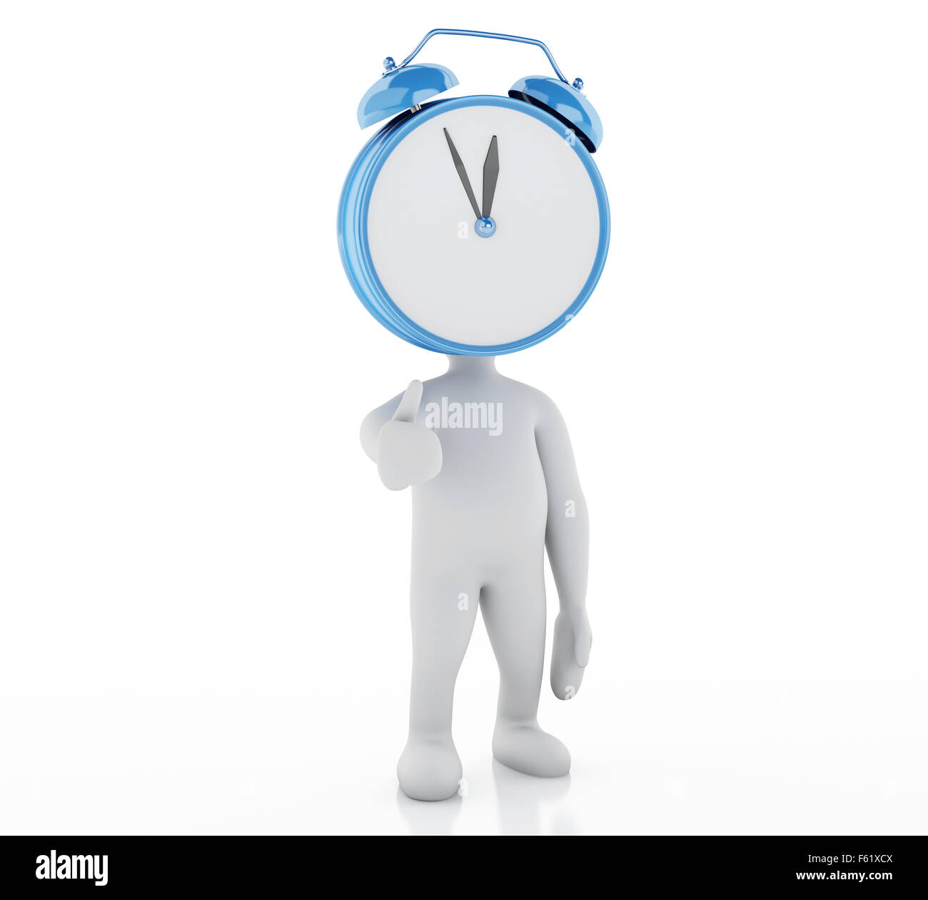 3d renderer image. Businessman with clock. Out of time. Isolated white ...