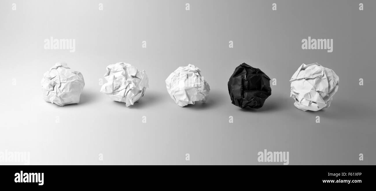 Concept of crumpled paper balls Stock Photo - Alamy