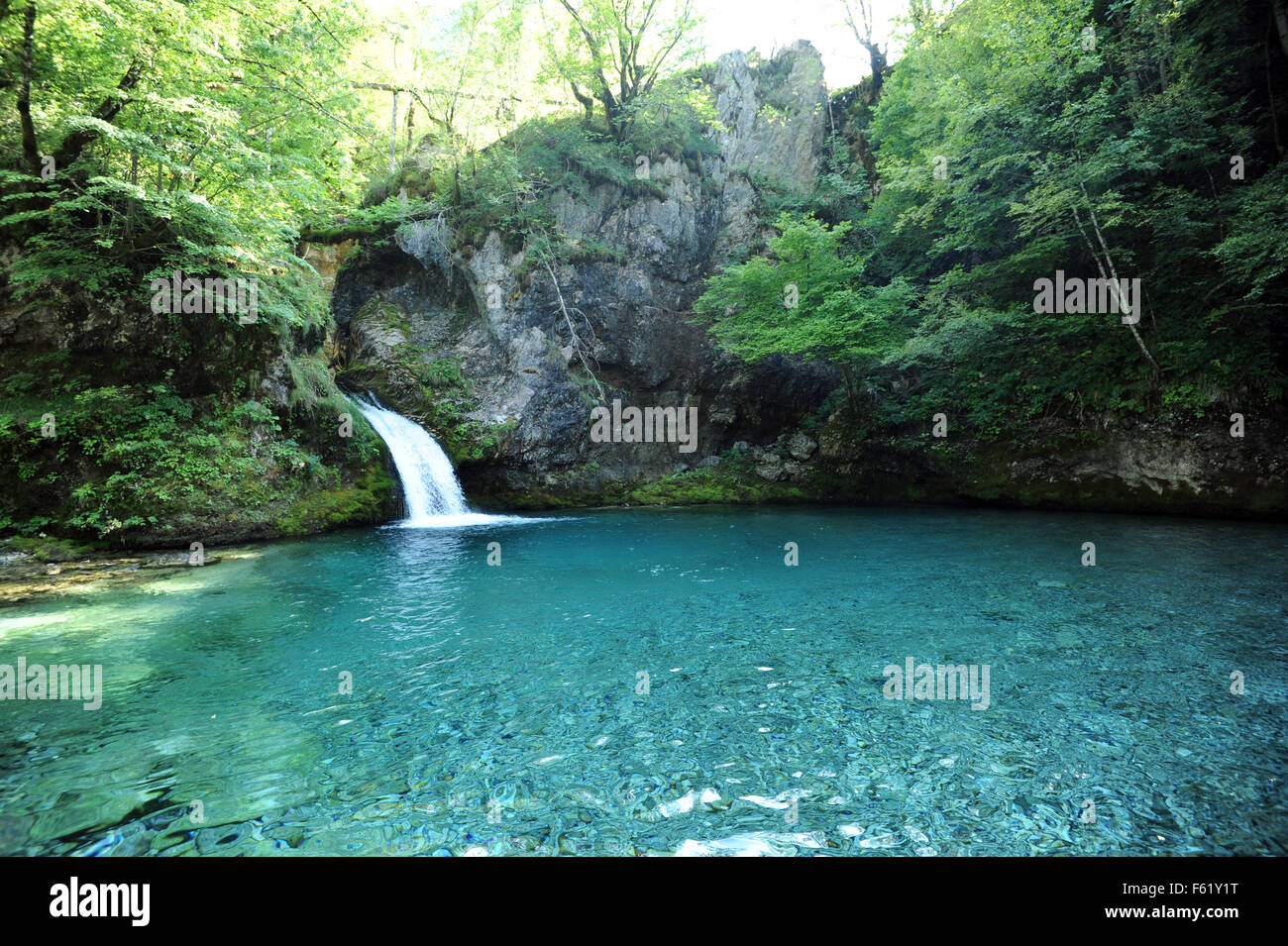 The Blue Eye of Kapre, Syri i Kalter i Kaprese, a blue river pool ...